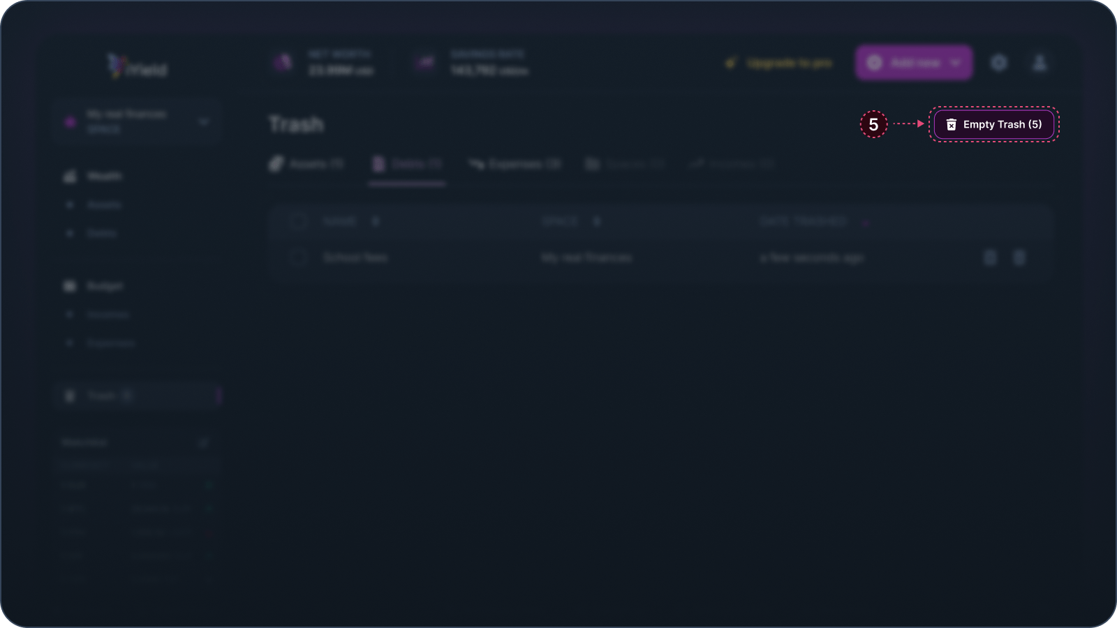 How the trash works - iYield Knowledge Base
